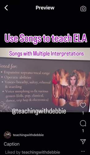 ELA or Music: Songs with Multiple Interpretations; Analysis Activity