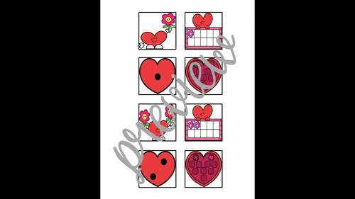 Valentine's Day Number Sense Sort and Match 1-6 Math Center Activity