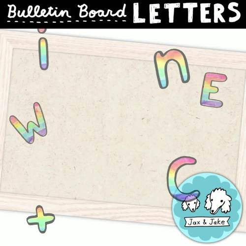 Rainbow Watercolor Bulletin Board Letters, Numbers - Watercolor ...