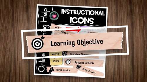 Online Learning - Instructional Icons for One Note, Canvas etc - Apricot