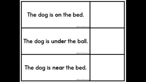 Prepositions - Dog Themed Sentence Cards by Car-Mel Learning | TPT