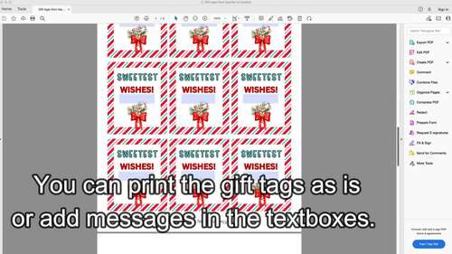 Editable Christmas Gift Tags from Teacher to Students (Winter Break ...