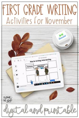 November Writing Digital and Printable Writing Prompts and Crafts