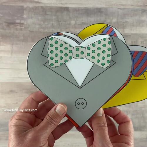 Father's Day Card - Bow Tie Heart Card For Dad by Non-Toy Gifts | TPT