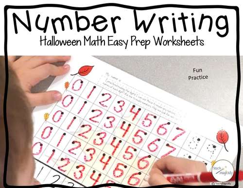Number Writing Practice 1-20 Handwriting Worksheets Halloween Fall Math