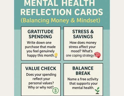 Mental Health Reflection Cards (Balancing Money & Mindset) by Invest Young
