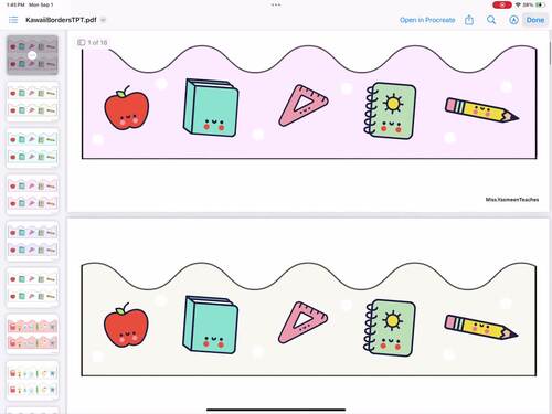 Bulletin Board Borders Pastel Happy cute faces decor printable kawaii