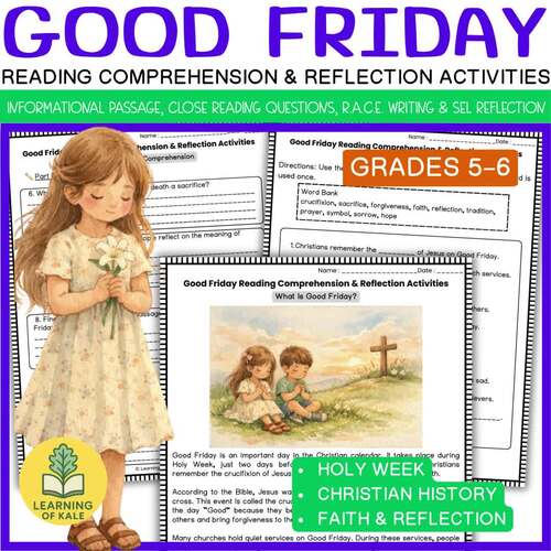 Good Friday Reading Comprehension & Reflection Activities | Grades 5–6