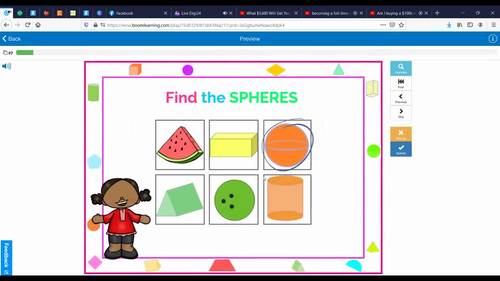 3D Shapes Recognition Boom Cards 1st Grade Math Digital Task Cards