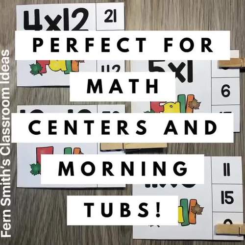 Multiplication Clip Cards October Bundle by Fern Smith's Classroom Ideas