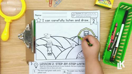 Listen and Draw Bundle - Listening Comprehension by Lyndsey Kuster