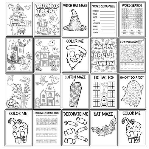 Spooktacular Halloween Kids Activities: Coloring Pages, Word Search ...