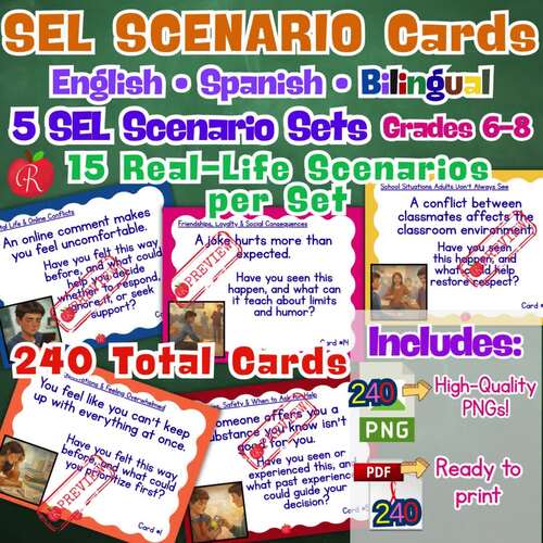 SEL Scenario Cards Middle School Grades 6–8| Social Emotional Learning ...