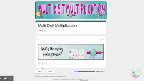 5th Grade Multi Digit Multiplication Quiz Google Classroom by Loving Math