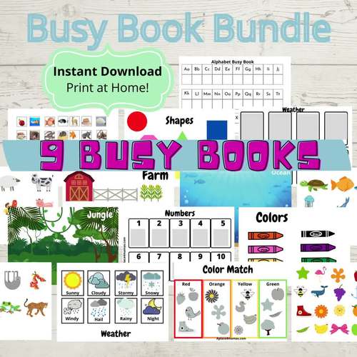 Busy Book Bundle, Busy Binder by Aplace4mamas | Teachers Pay Teachers