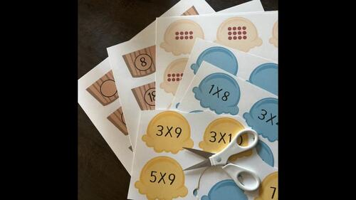Let's Build Ice Cream Cones: Math Centre with Multiplication Facts up to 10