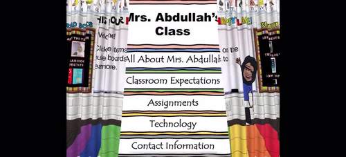 Virtual Meet The Teacher Classroom and Flip Book by Teaching In Hijab