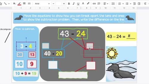 Two Digit Subtraction Strategies Break Apart Strategy for Google Slides ...