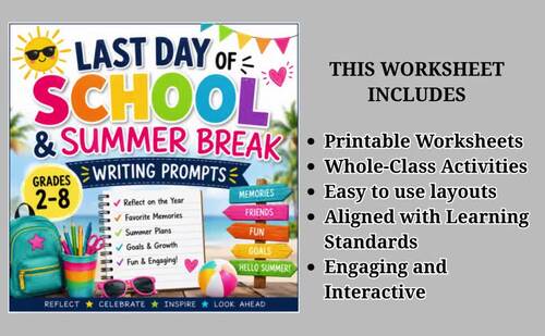 End of School Year Reflection Prompts | Summer Break Activities ...