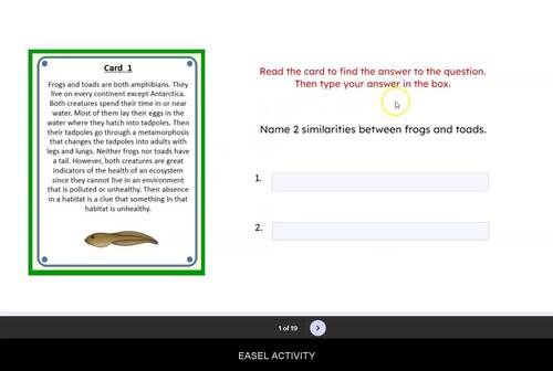 Amphibians Frogs and Toads Scavenger Hunt with Easel Option by CarolJ ...