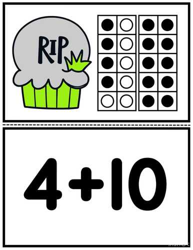 1st Grade Math Center | Halloween Cupcakes Teen Numbers Matching Cards