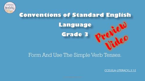 Parts of Speech Action Verbs PowerPoint and Worksheets by Literacy Mobility