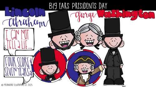 Big Ears clip art, Presidents Day COMBO PACK by Melonheadz Clipart