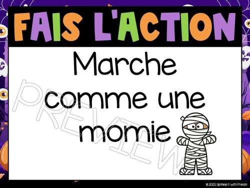 Fais l'action l'Halloween French Brain Break | French Drama Game