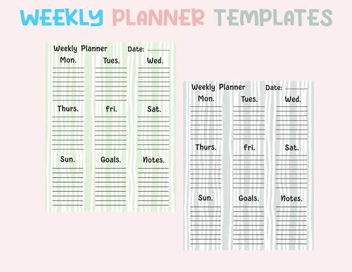 Printable Boho Weekly Planner Templates for Teachers, Weekly Schedule ...