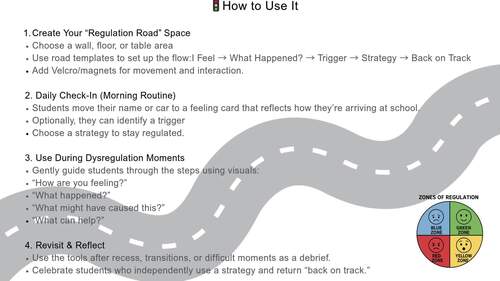 Self Regulation Road Toolkit - editable - Canva Pro by Ms Caren
