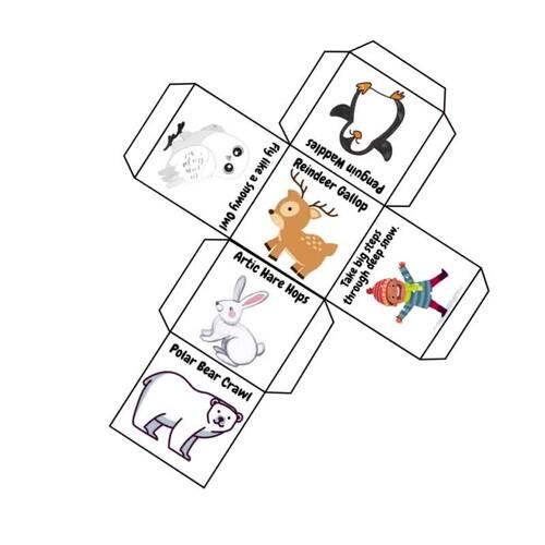 Winter PE Stations and Classroom Movement Game - Polar Bear Sensory Path