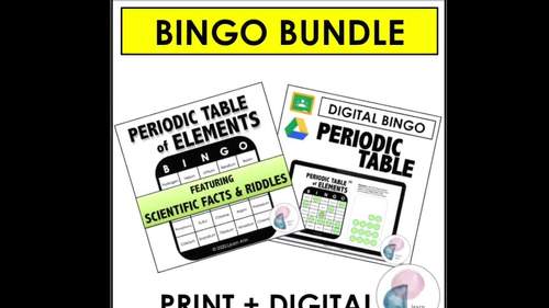 Bingo Bundle - Periodic Table of Elements | Digital + Print | Science Game!