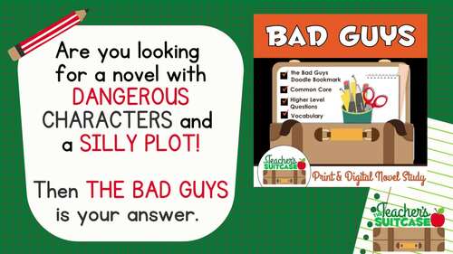 The Bad Guys #1 {Novel Study, Vocabulary, & Doodle Bookmarks} - PRINT ...