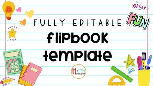 Flipbook Template for any subject │ Foldable │Completely Editable │Note ...