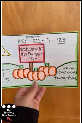 Fall Math Place Value Craft by The Teaching Diva Corner | TPT