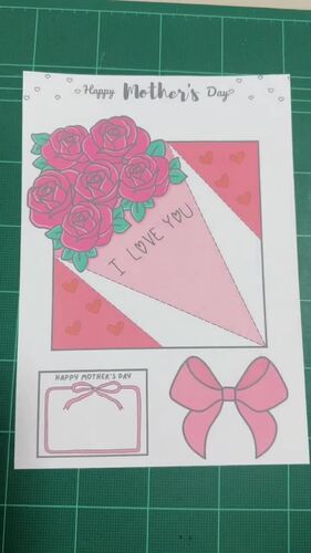 Mother's Day Bouquet Coloring Craft for Kids, Fun DIY gift, Creative ...