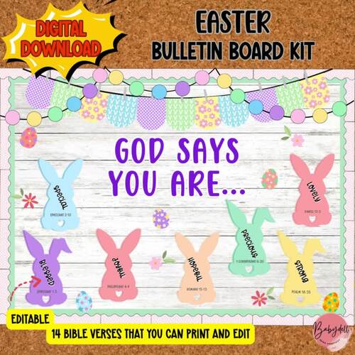 Spring Bunny Easter Christian Classroom Decor April door decorations