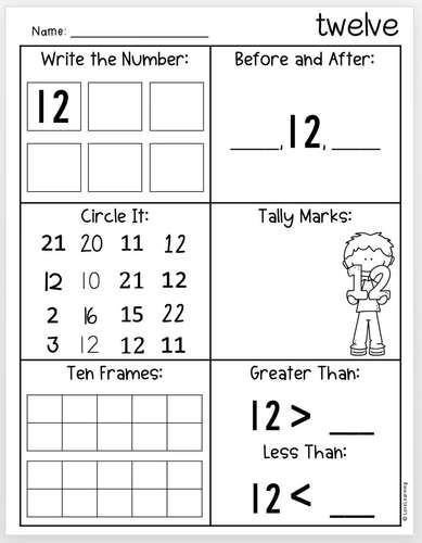 Teen Numbers - Color by Teen Number, Practice, and "Go Fish" Game