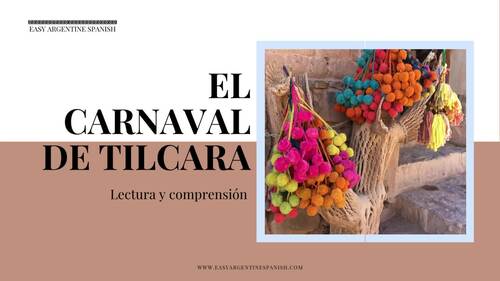 Carnaval de Tilcara Worksheets on Reading Comprehension | TPT
