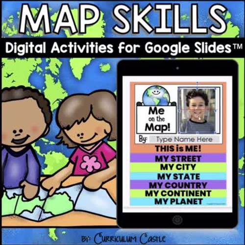 Map Skills Print & Digital Activities BUNDLE by Curriculum Castle