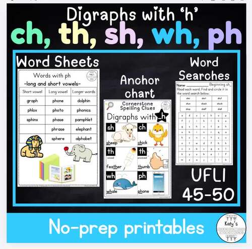Digraphs sh, th, ch, wh, ph Word searches, Map words, Science of ...