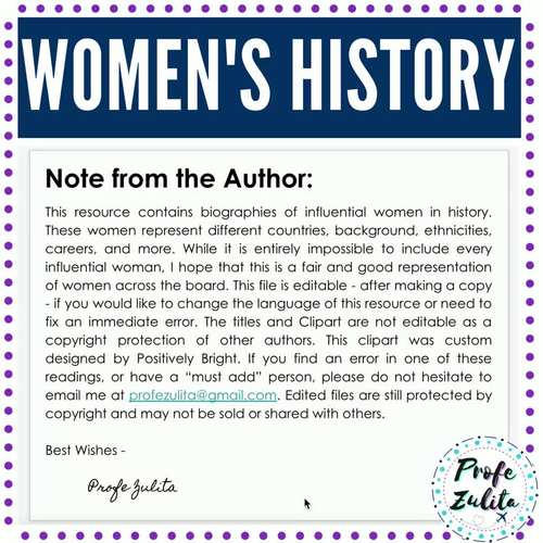Spanish Women’s History Month mes de la Mujer 32 Reading Comprehension ...