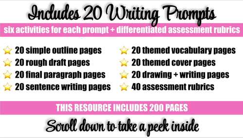 French Writing Prompts For Beginners - SET 1 - Twenty Writing Lessons