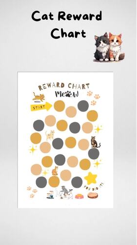 Cats Sticker Reward Chart for Kids, Potty Training, Behaviour Incentive ...