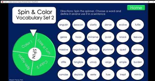 No Prep Digital Language Spin & Color by Speech Therapy Plans | TpT