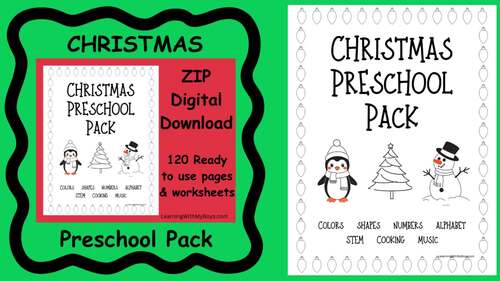 Christmas Preschool /Toddler Math & Literacy NO PREP Activity Pack ...
