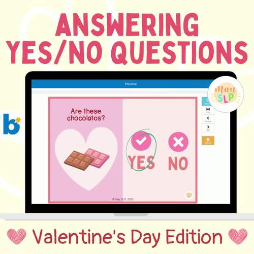 Valentine's Day Answering Yes/No Questions Object Name Boom Cards™ by ...