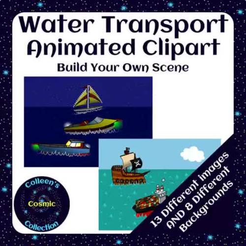 Animated GIF Build Your Own Scene Water Transport Clipart | TPT