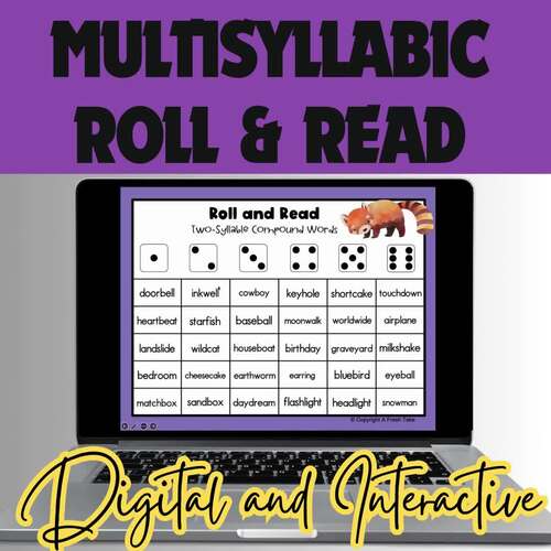 Roll & Read Multisyllabic 2-Syllable Compound Words Sentences Digital ...
