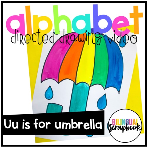 Letter Uu Umbrella Alphabet Directed Drawing Video | TPT